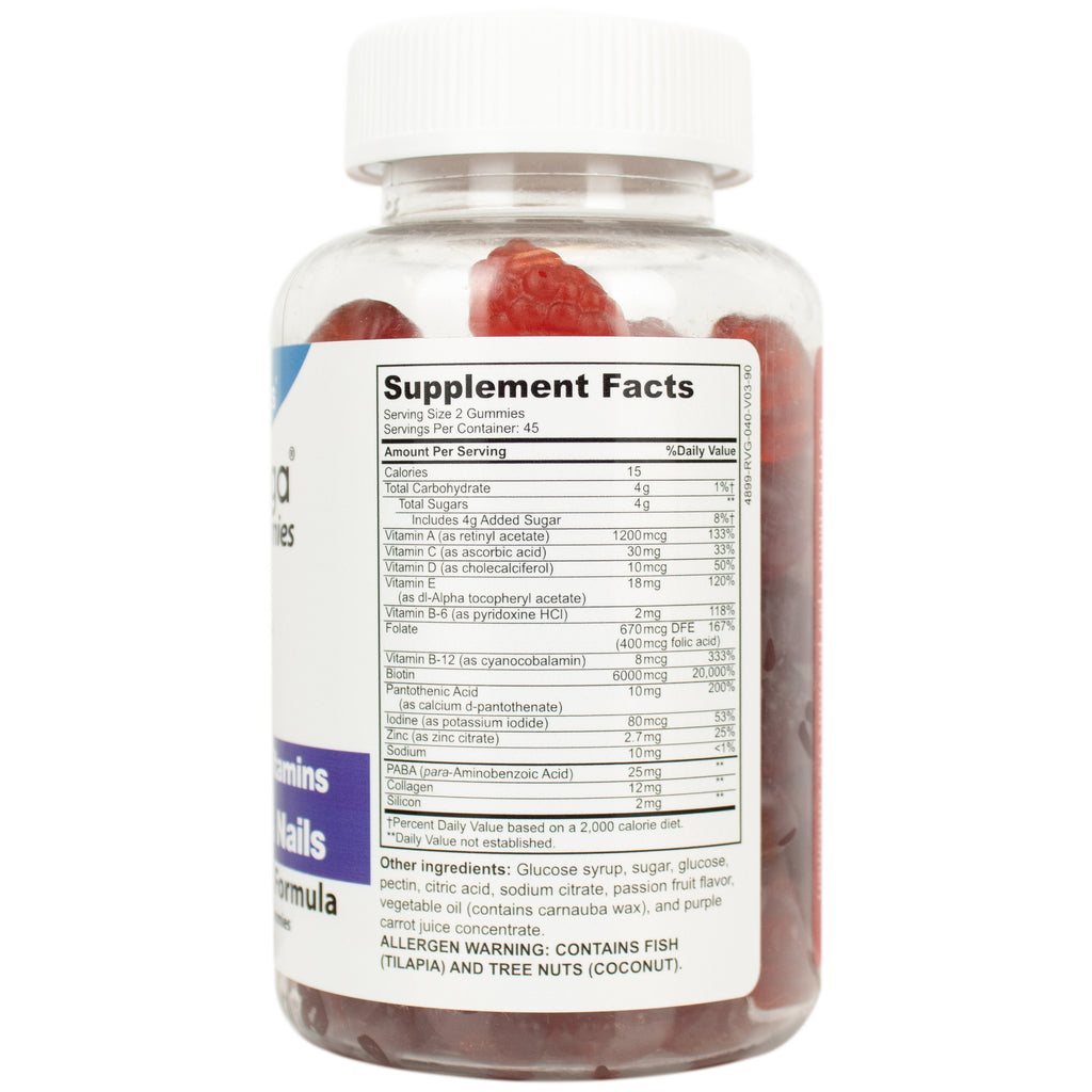 HairOmega 5000 mcg Biotin and Multi-Vitamin Gummies For Hair Growth ...