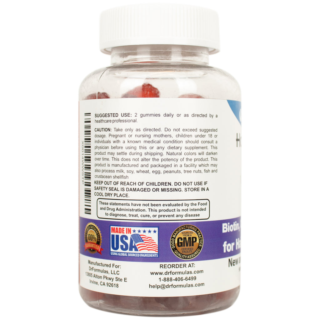 HairOmega 5000 mcg Biotin and Multi-Vitamin Gummies For Hair Growth ...